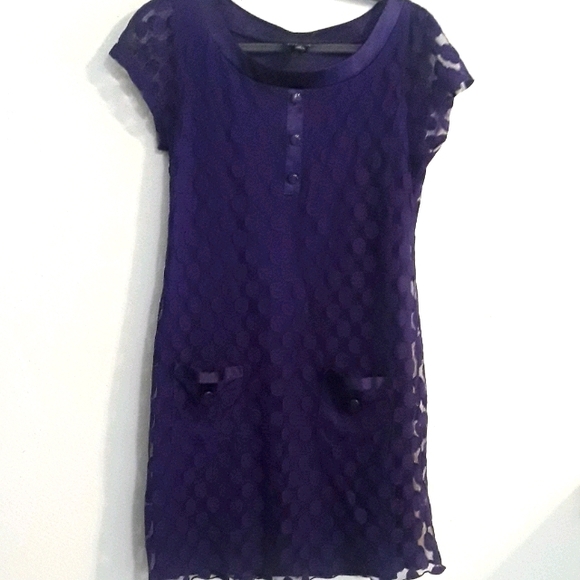 Enfocus Studio | Dresses | Dress Purple Lace Enfocus Studio Dress Polka ...